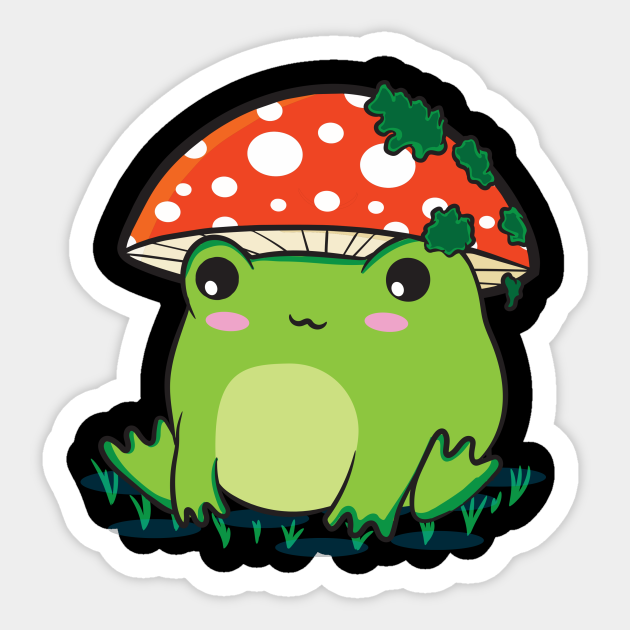 Cottagecore Aesthetic Frog Mushroom Goblincore Cottagecore Sticker
